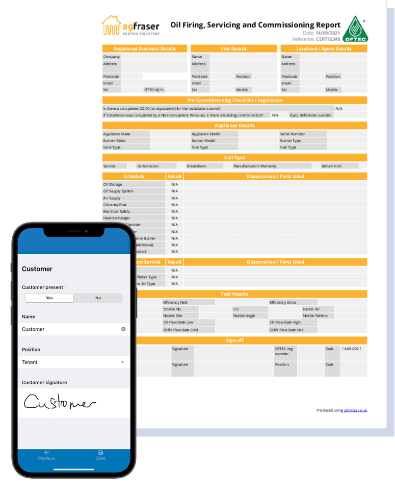 Digital Oil Firing, Servicing and Commissioning Report (CD/11) Software ...